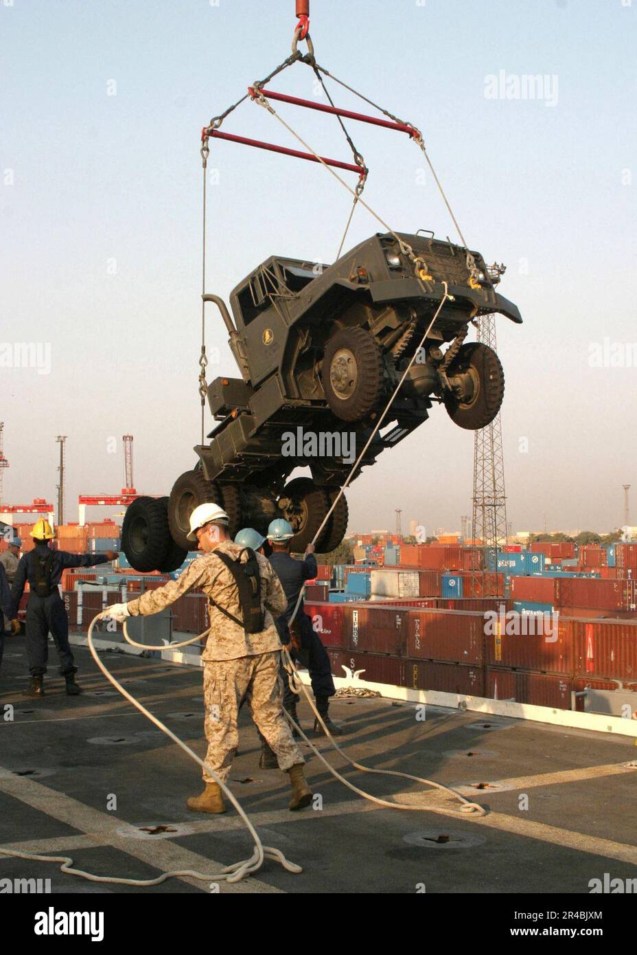 US Navy U.S. Marine Corps Gunnery Sgt. assigned as combat cargo ...