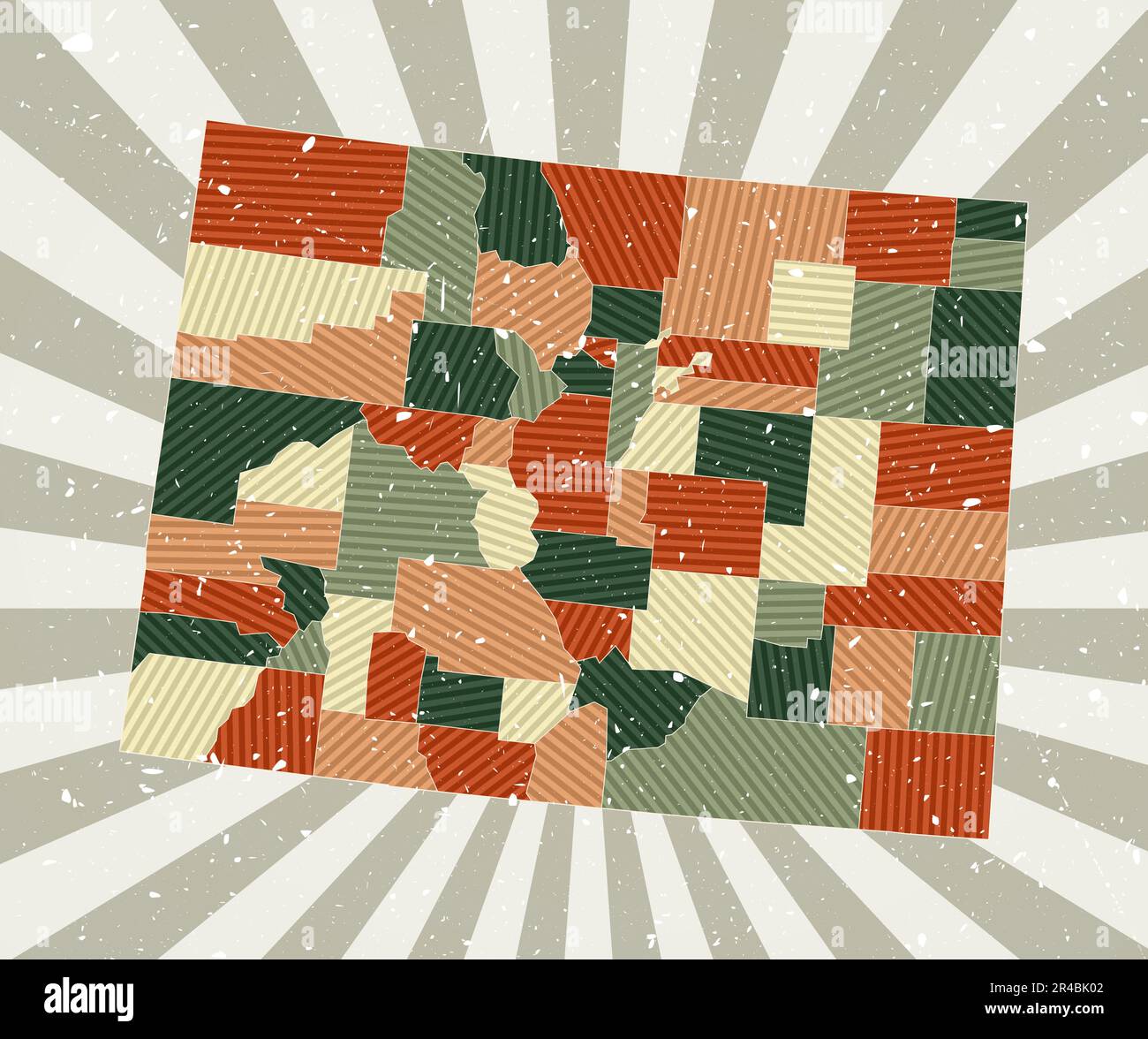 Colorado vintage map. Grunge poster with map of the US state in retro ...