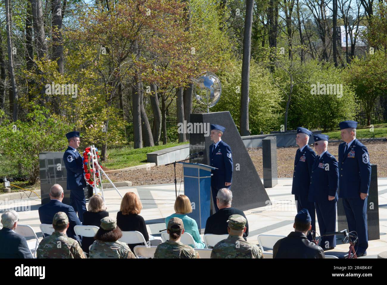 A wreath is placed during the annual Memorial Wall Dedication ceremony held at the Charlotte ...