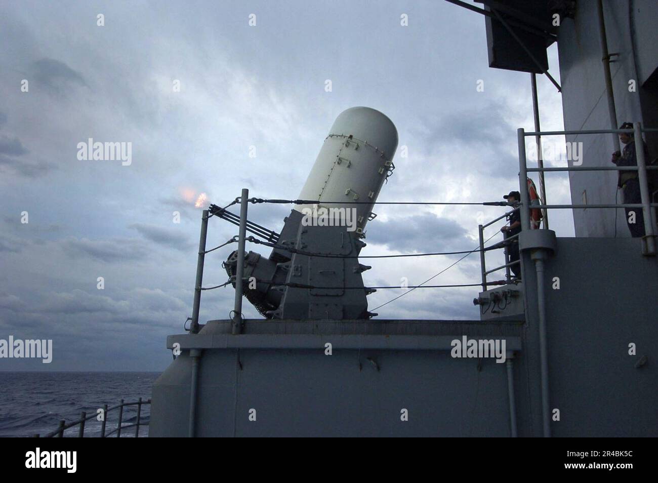 US Navy The fantail-mounted Close-In Weapon System (CIWS) fires during ...