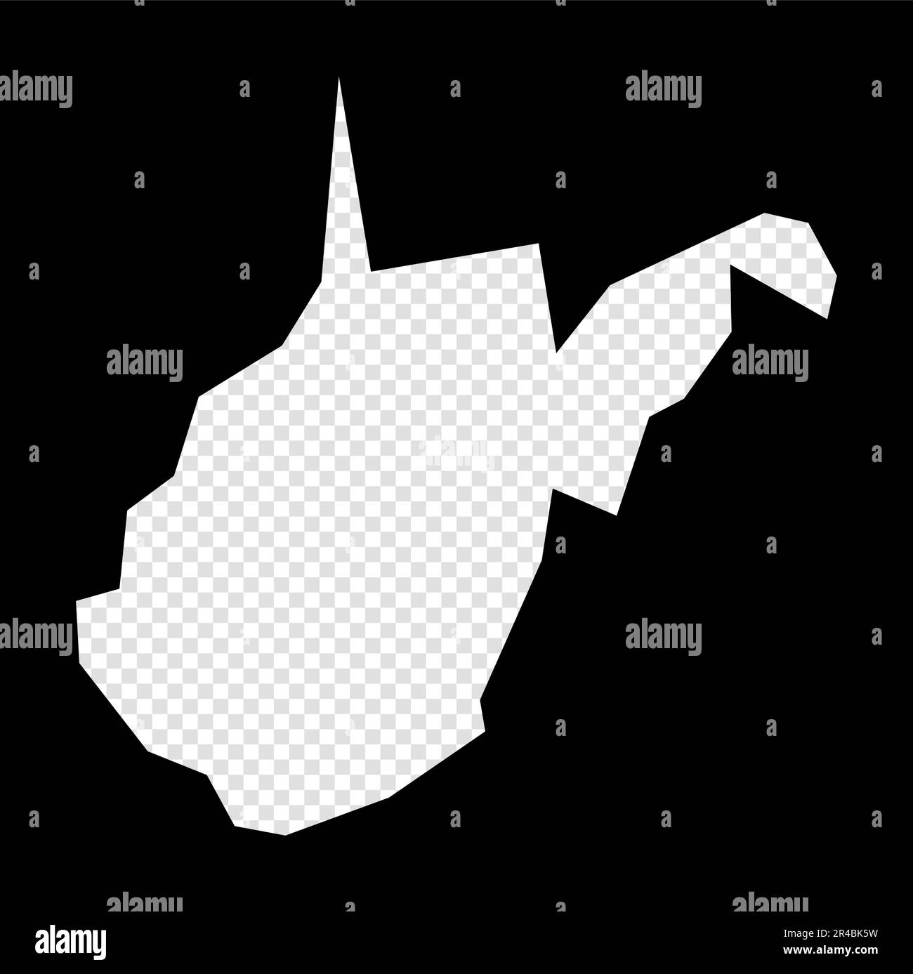 Stencil map of West Virginia. Simple and minimal transparent map of ...