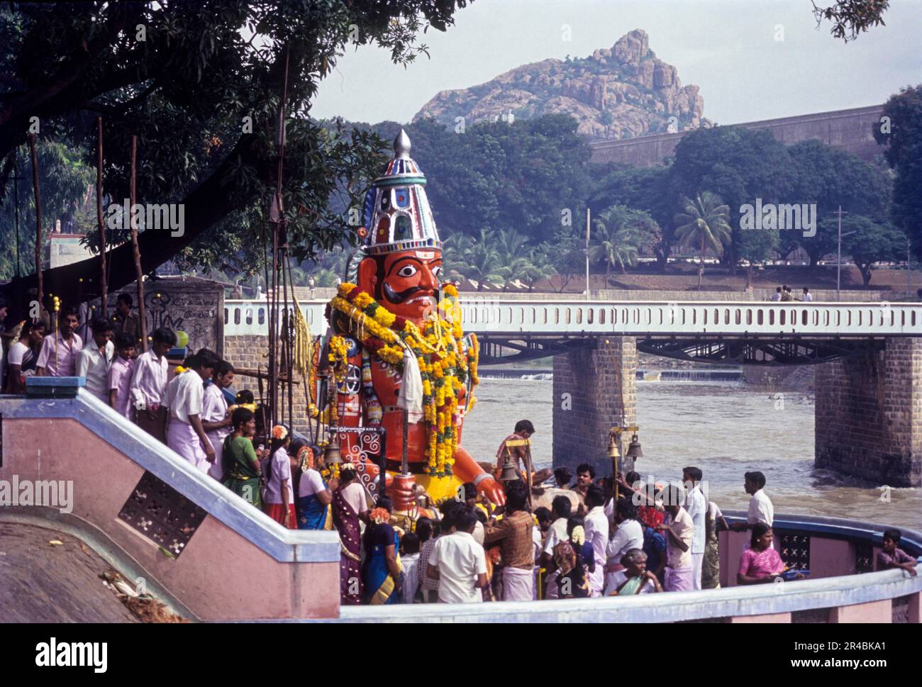 Sri Muniyappan temple in Mettur dam site across river cauvery or kaveri, Tamil Nadu, India, Asia ...