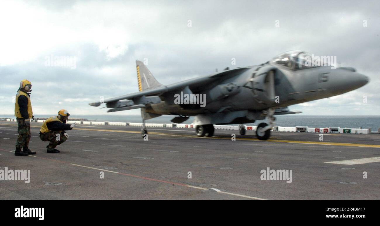 US Navy An AV-8 Harrier launches form the flight deck aboard the ...