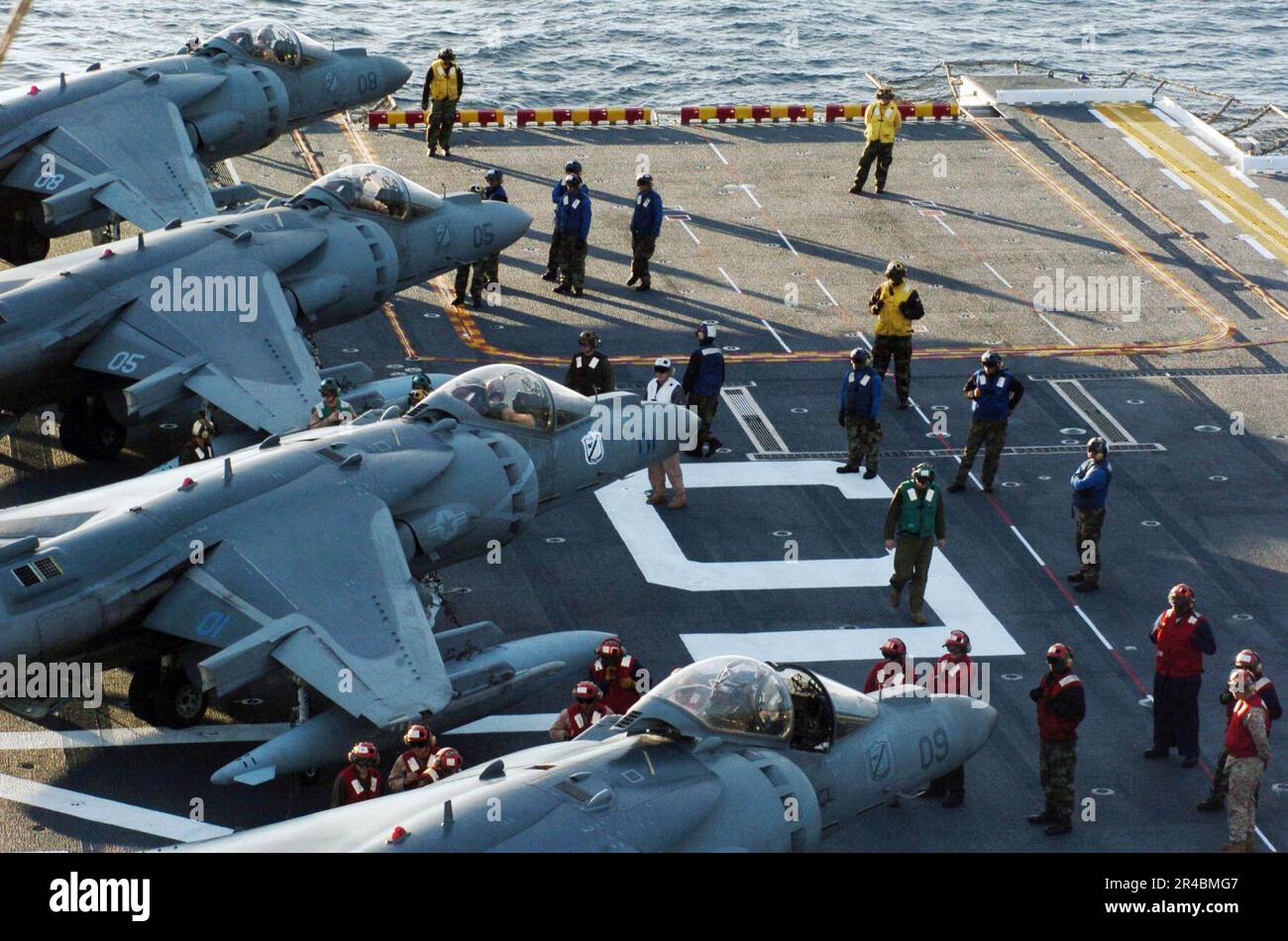 US Navy Four AV-8B Harrier aircraft, assigned to the Black Sheep of ...