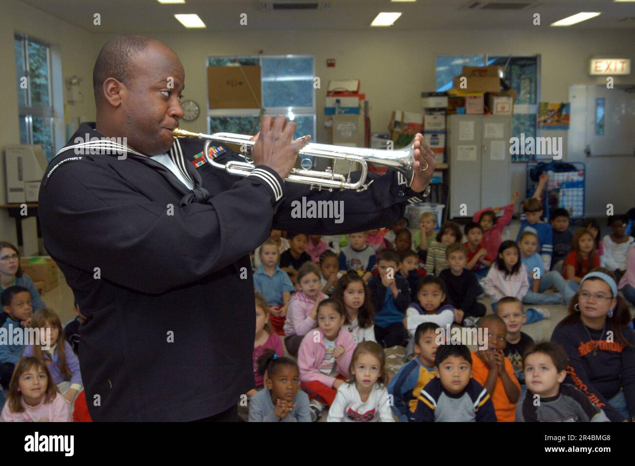 US Navy Musician 3rd Class of U.S. Seventh Fleet band entertains ...