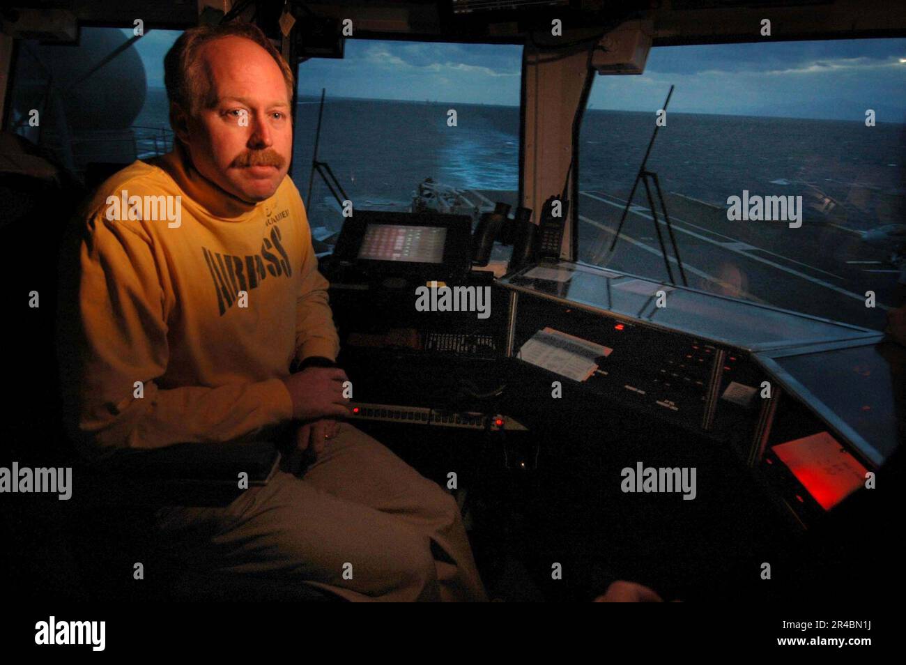 US Navy U.S. Navy Cmdr. Air Boss aboard the conventionally powered ...