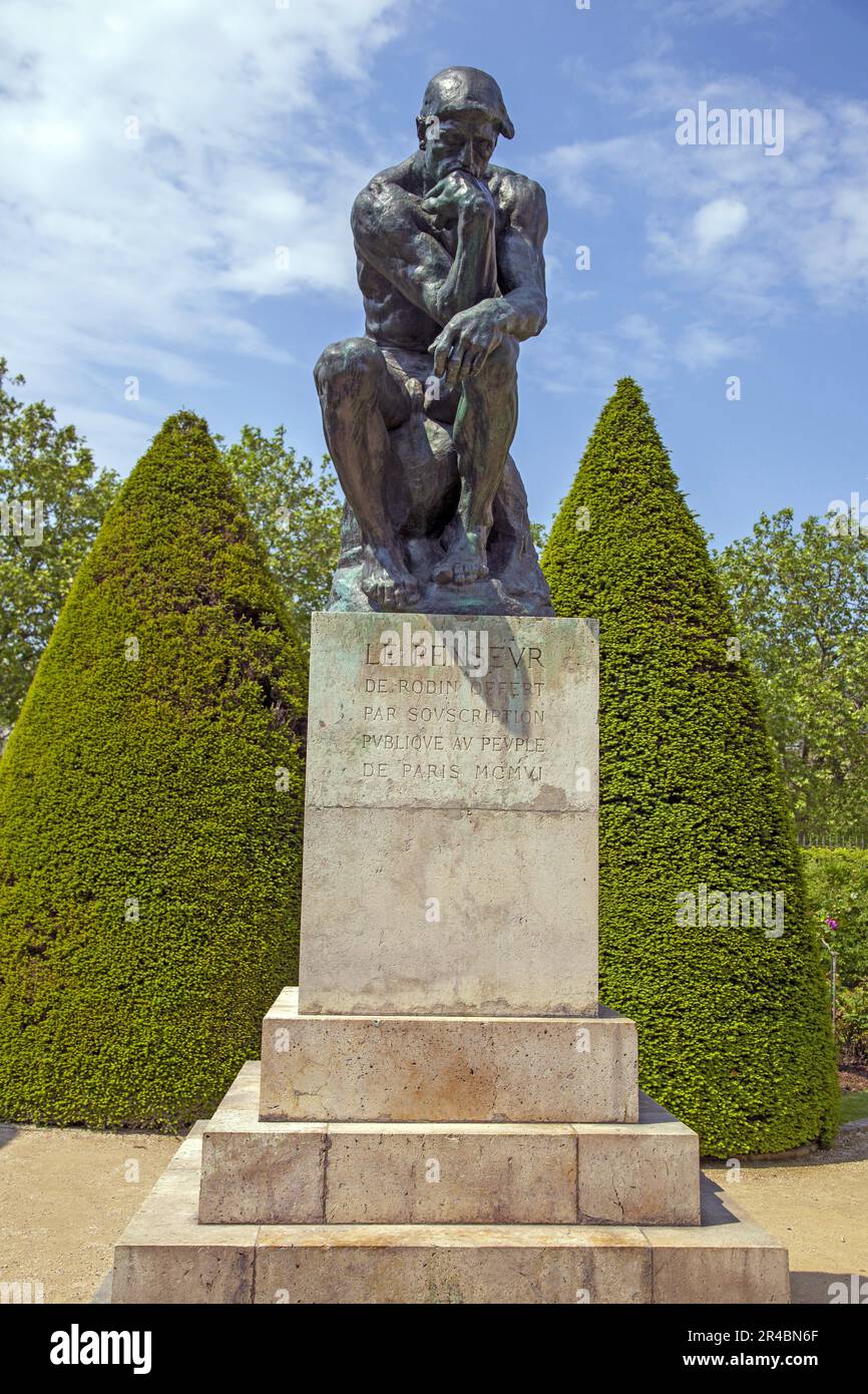Sculpture Le Penseur (The Thinker) in the Garden of Sculptures, Musee Rodin, Paris, France Stock ...