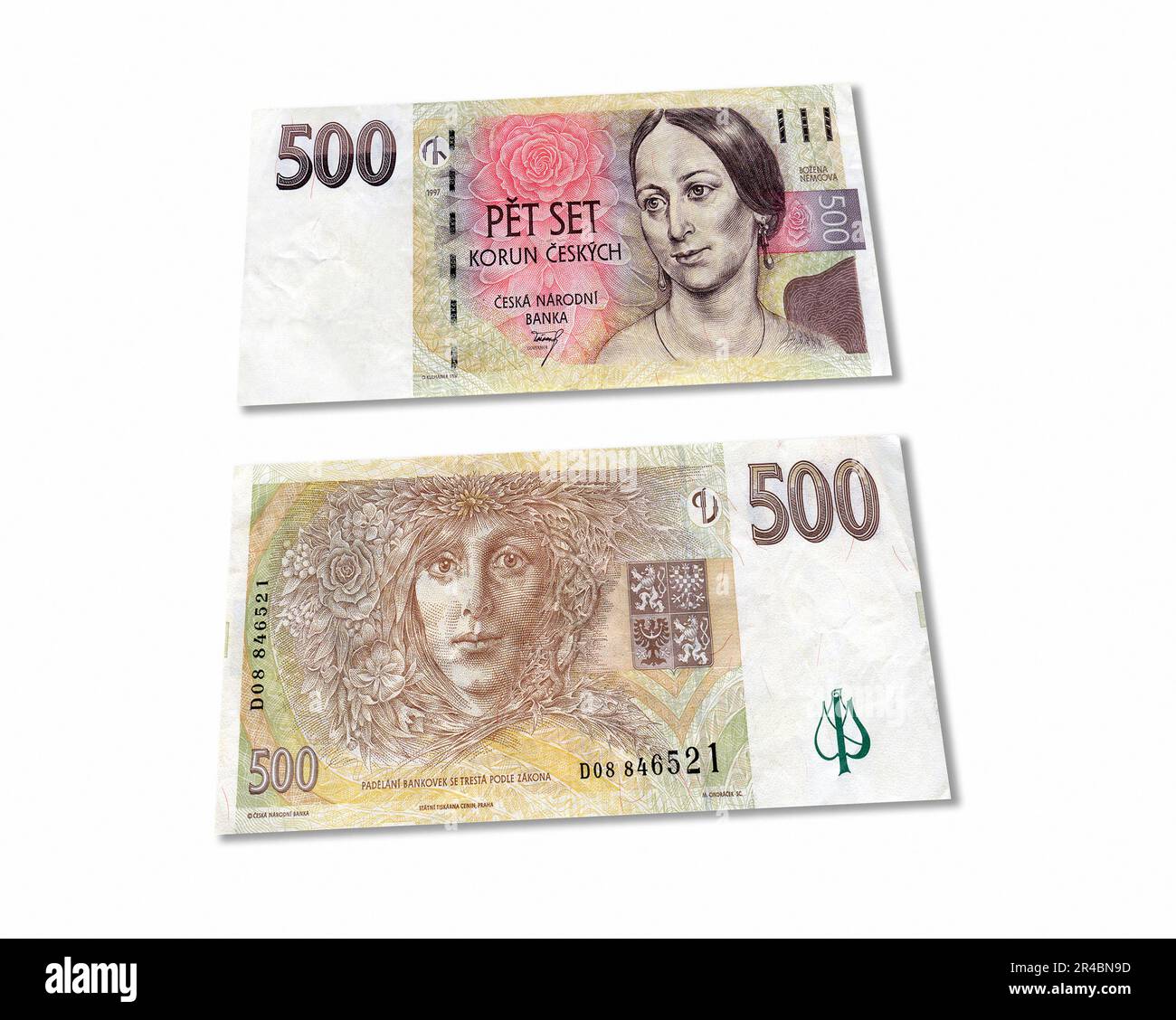 Czech crones money banknotes over white Stock Photo - Alamy