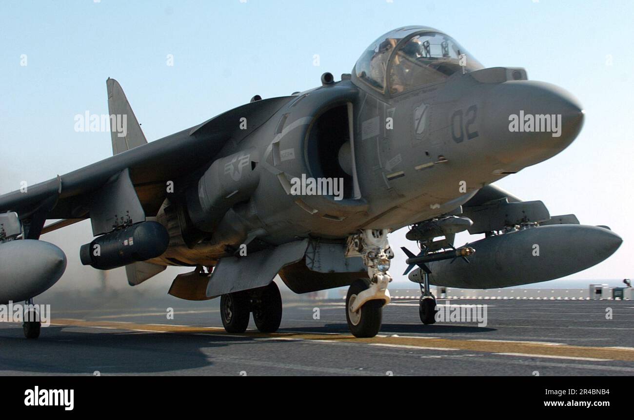 US Navy An AV-8B Harrier, assigned to the Black Sheep of Marine Attack ...