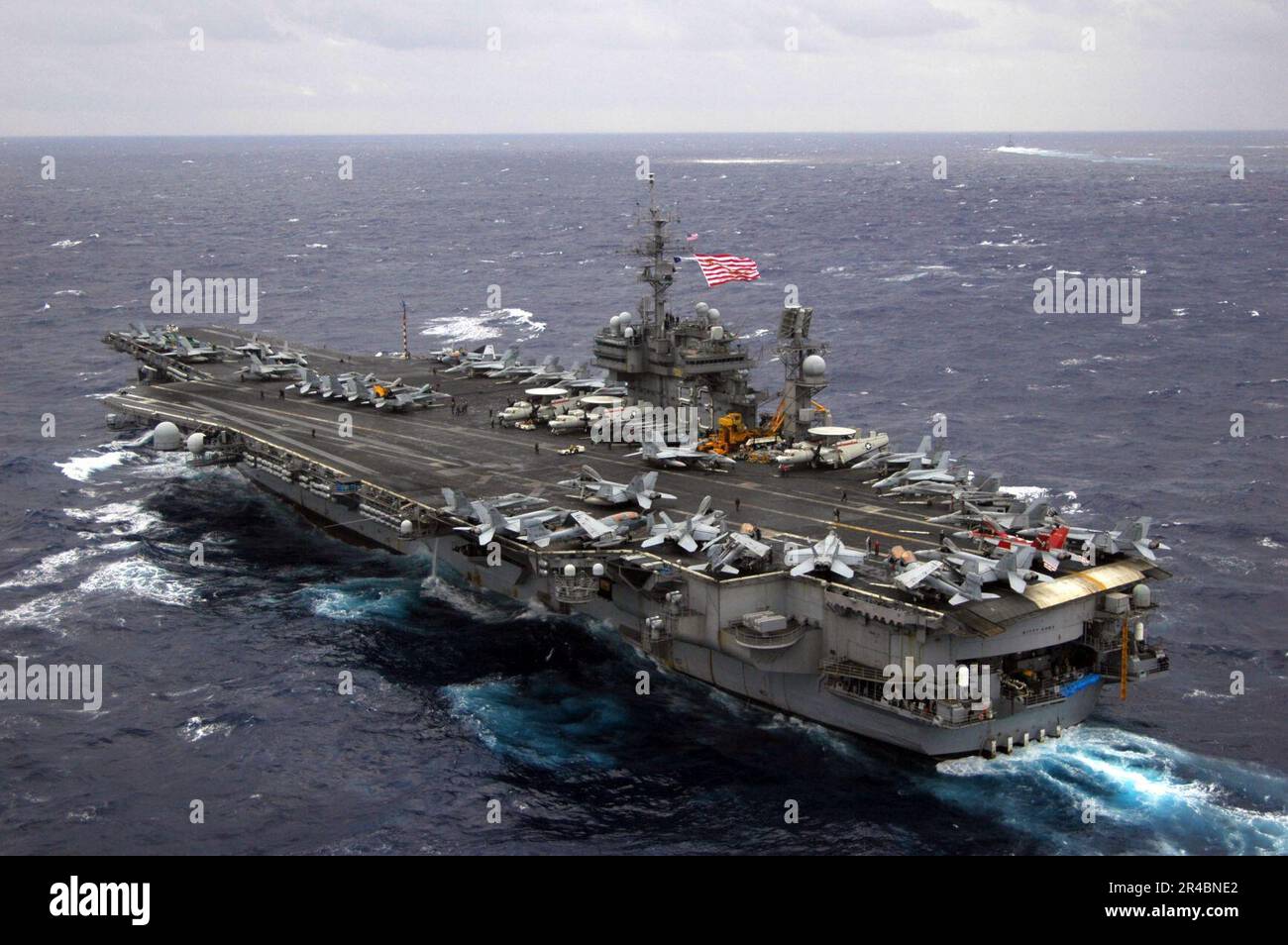 US Navy Flying the First Navy Jack, the conventionally powered aircraft ...