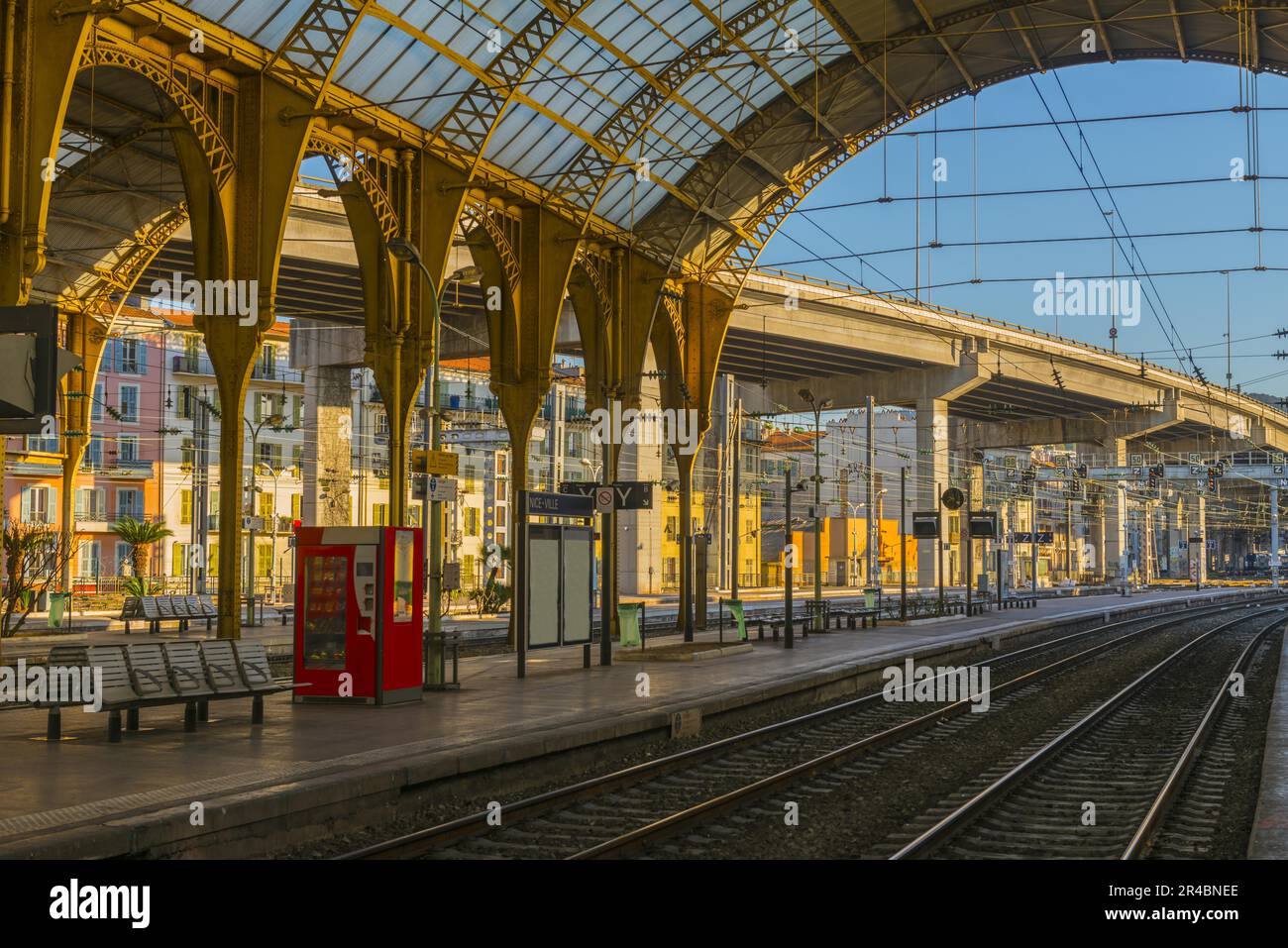 Train station and highway, Gare De Nice Ville, Nice, Provence-Alpes ...