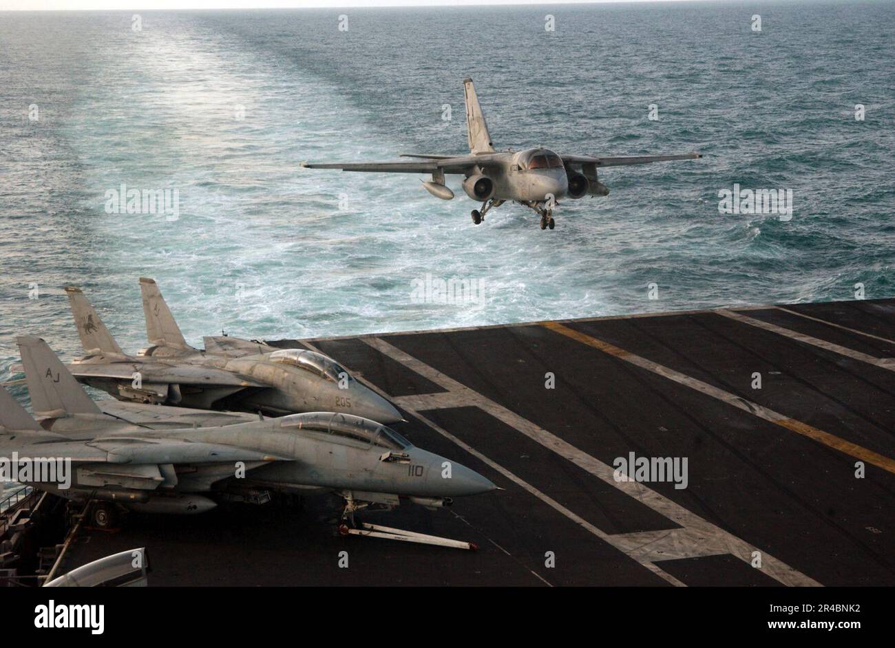 US Navy An S-3B Viking prepares to land aboard the Nimitz-class ...