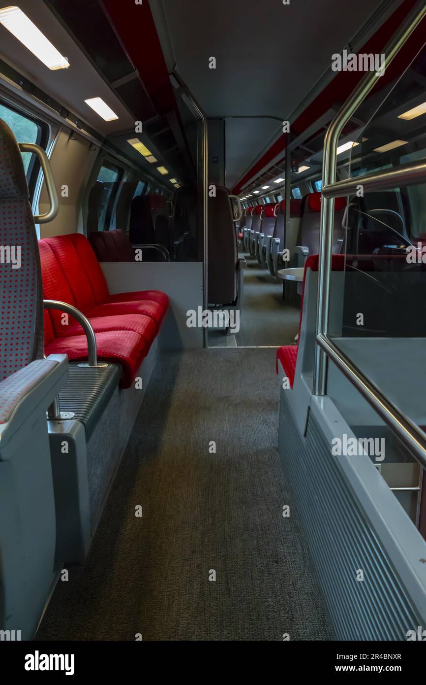 First Class in a Train in Switzerland Stock Photo - Alamy