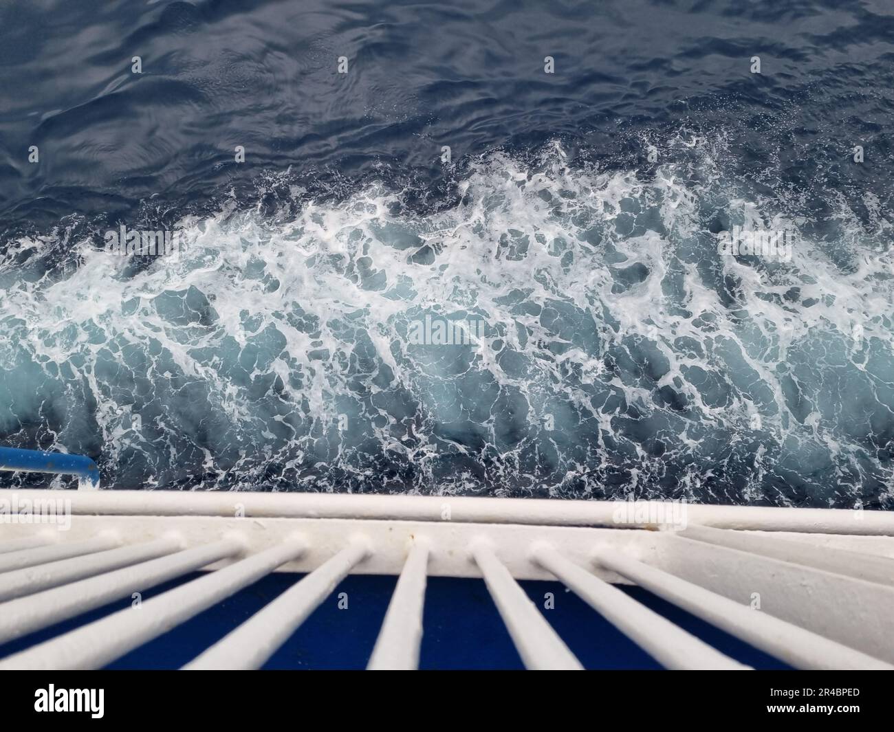 A top view of sea waves foaming, seen from a boat Stock Photo - Alamy
