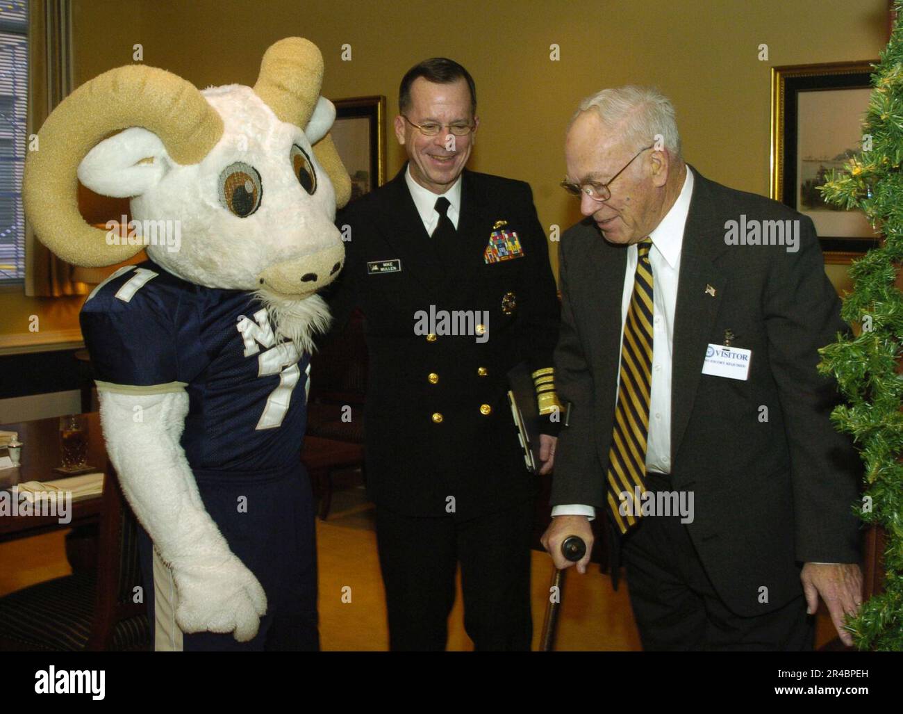 US Navy The U.S. Naval Academy mascot Bill the Goat greets Chief of ...