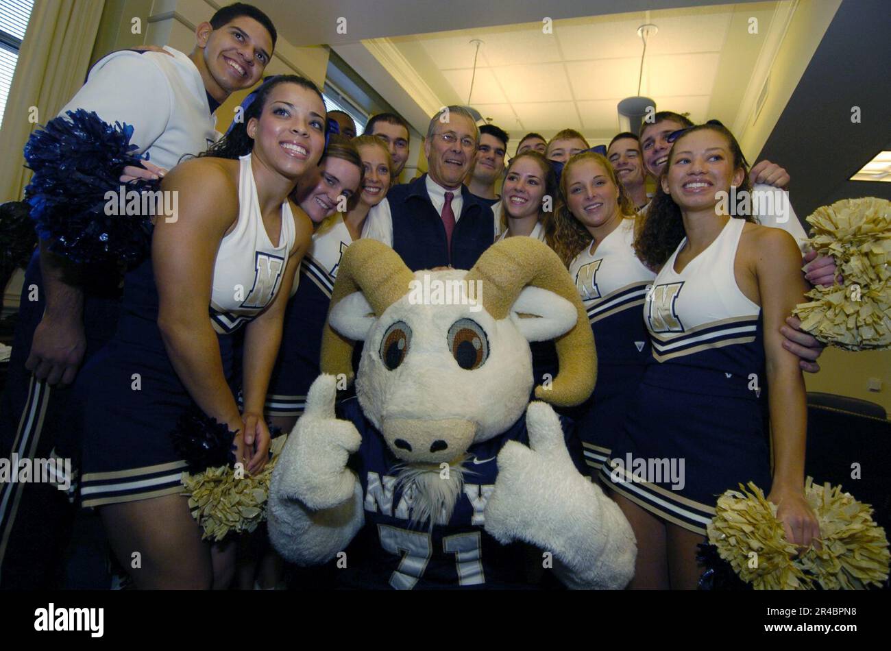 US Navy Secretary of Defense Donald Rumsfeld poses for a photograph ...