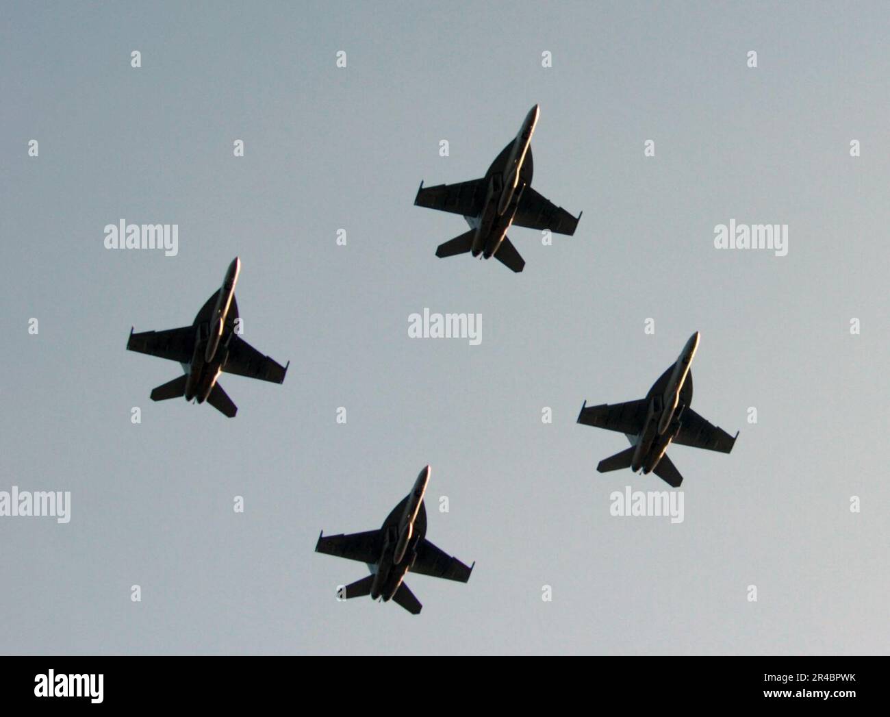 US Navy Four U.S. Navy F-A-18F Super Hornets conduct a fly-over during ...
