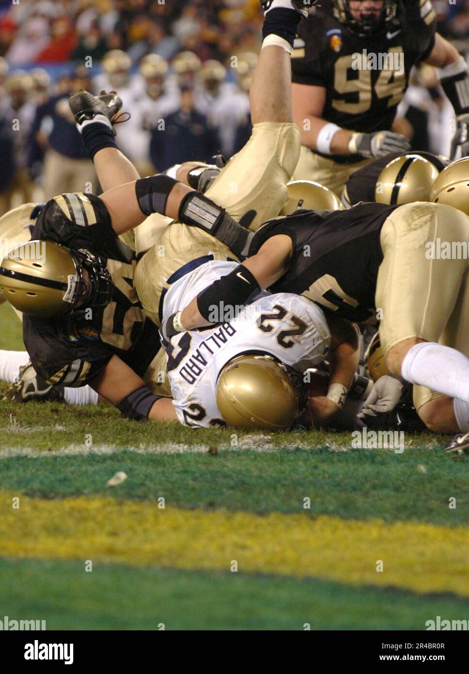 US Navy Navy Full Back is stopped just short of the Navy goal line by ...