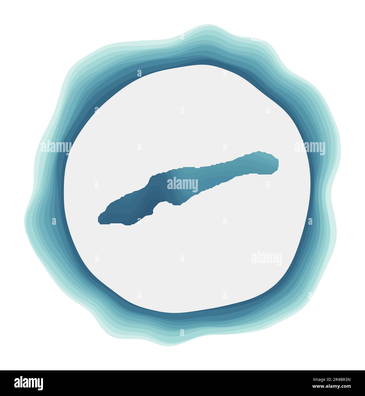 Little Cayman logo. Badge of the island. Layered circular sign around ...