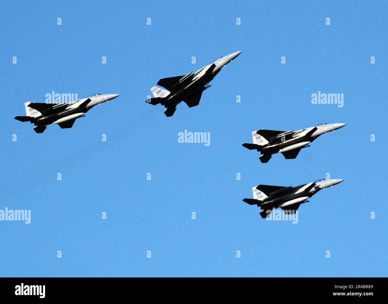US Navy Four F-15 Eagle fighter aircraft, assigned to the Hawaii Air ...