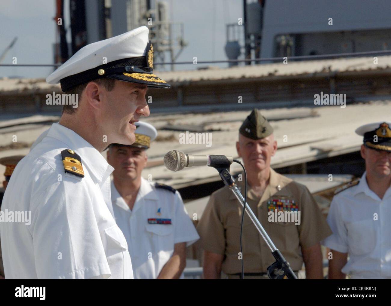 US Navy Royal Netherlands Navy, Commodore addresses coalition flag ...