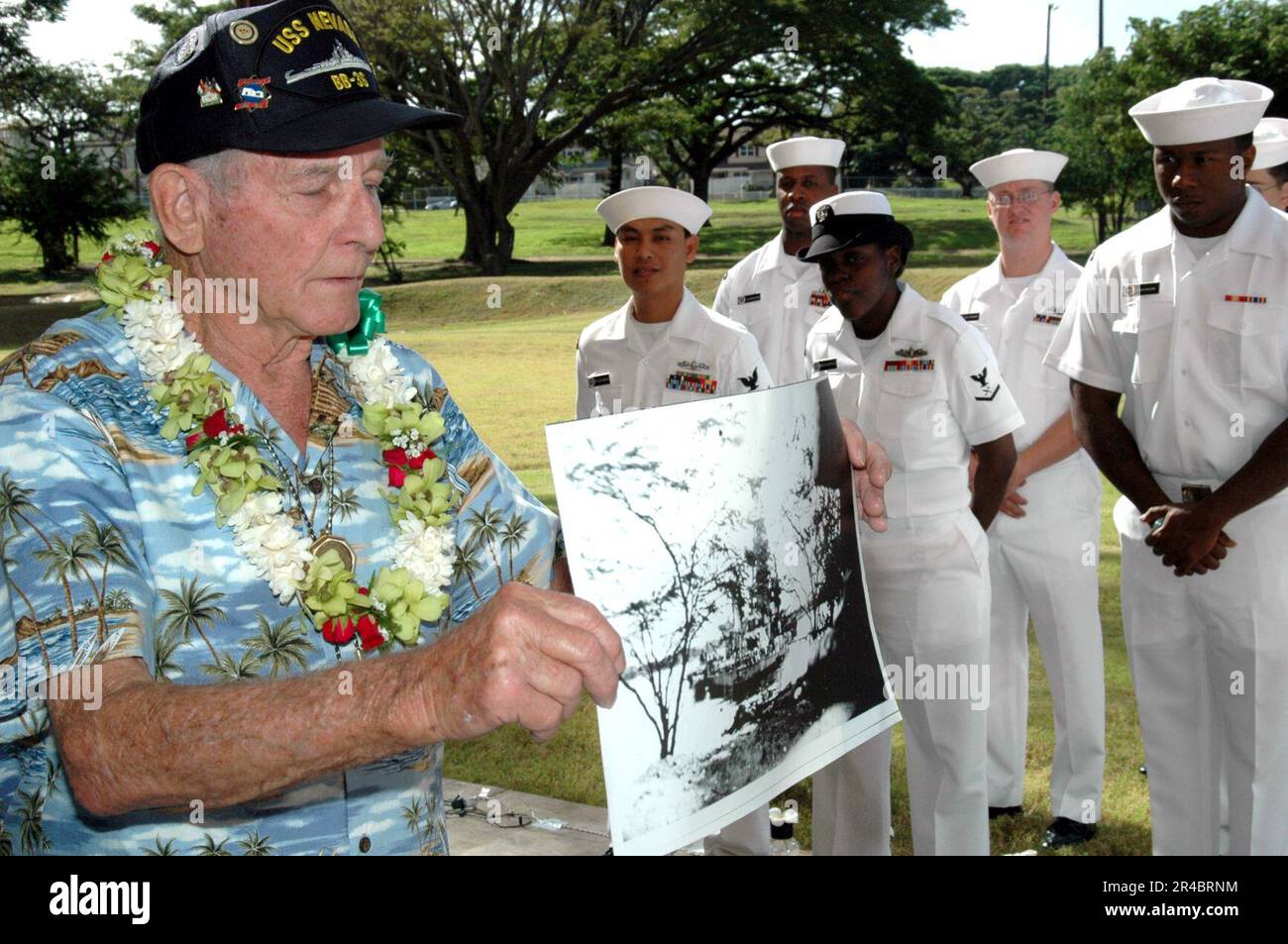 US Navy Pearl Harbor survivor stationed aboard the battleship USS ...