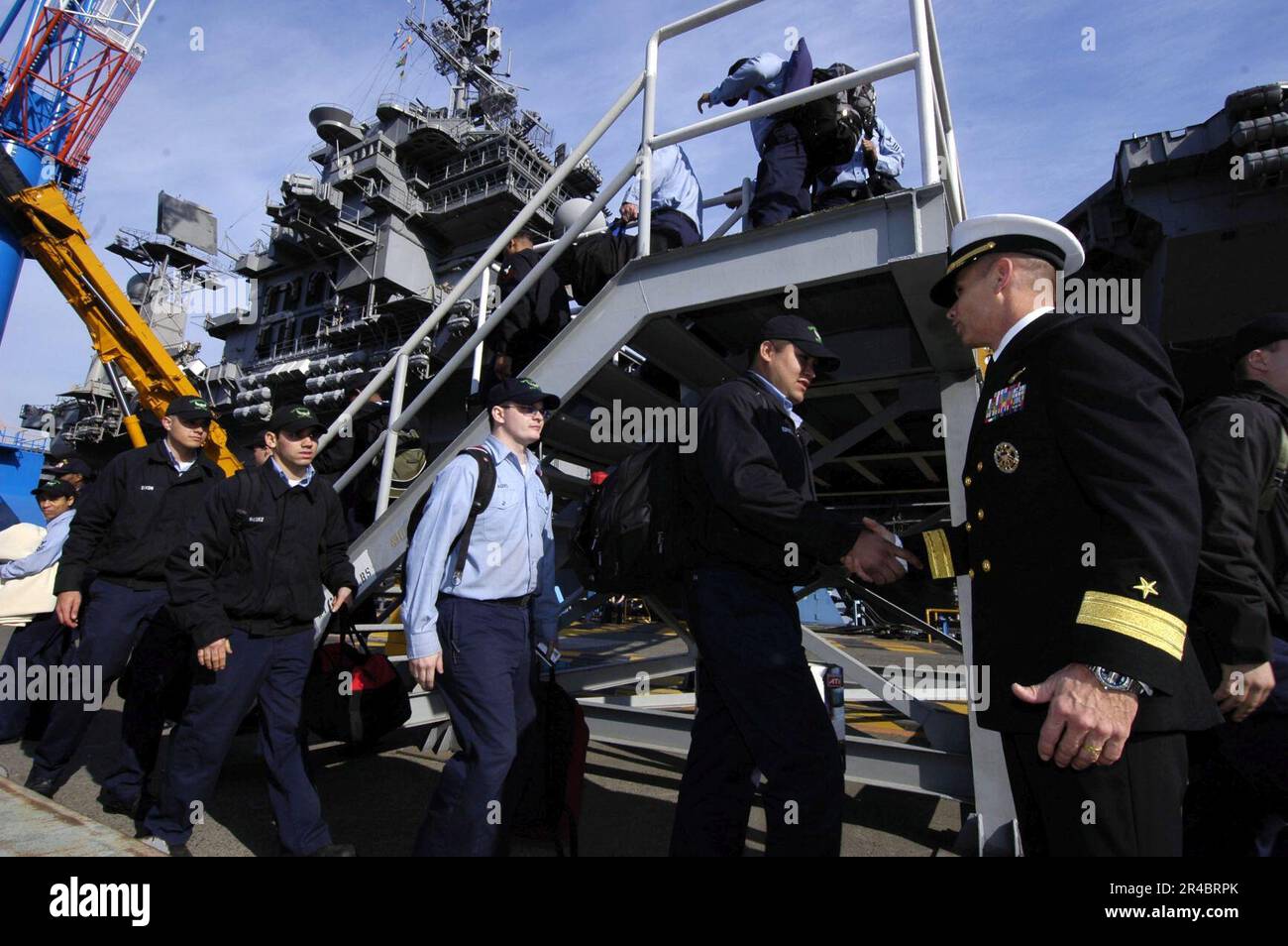 US Navy Commander, Carrier Strike Group Five (CSG-5), Rear Adm. Douglas ...