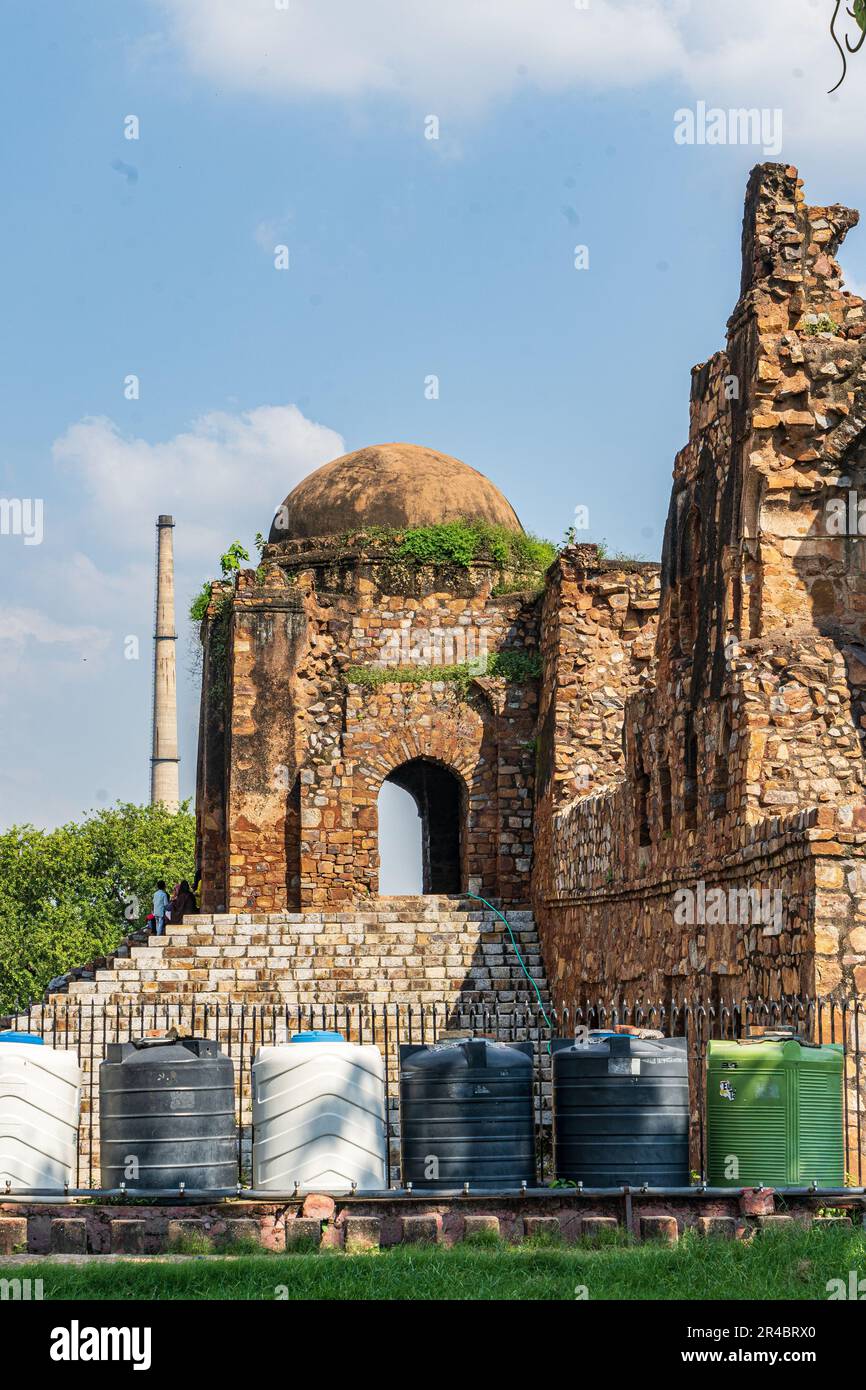 Two large wooden barrels in an abandoned building Stock Photo - Alamy