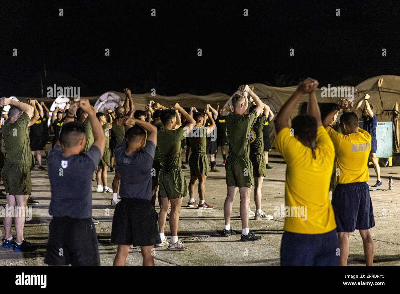 U.S. Marines with 3rd Landing Support Battalion, Navy Sailors and Army ...
