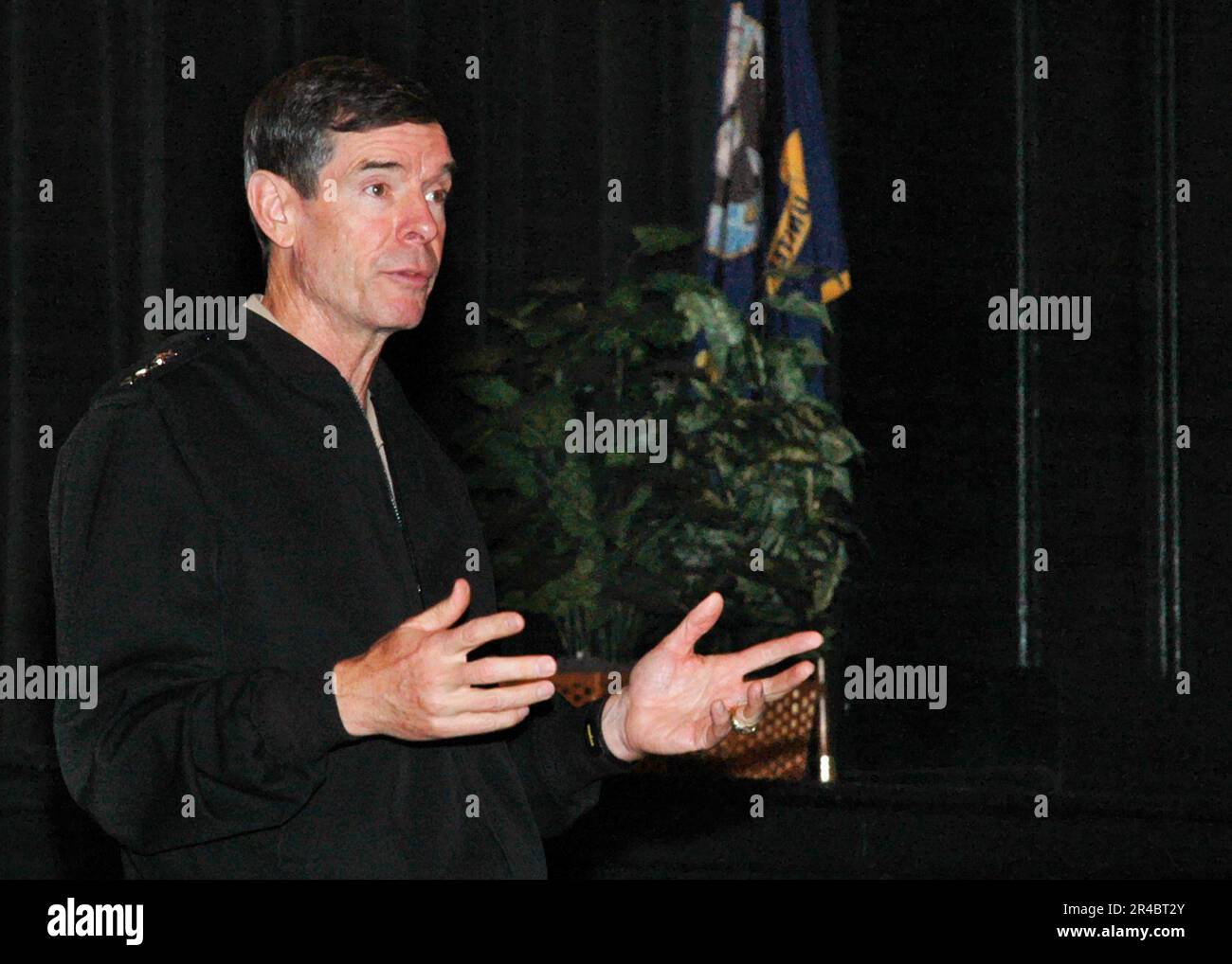 US Navy Commander Naval Submarine Forces, Vice Adm. Chuck Munns, talks ...