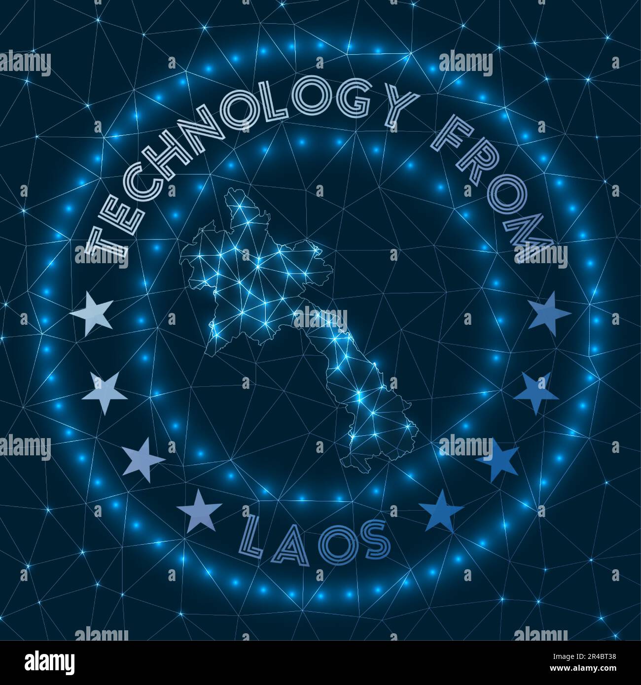 Technology From Laos. Futuristic geometric badge of the country ...
