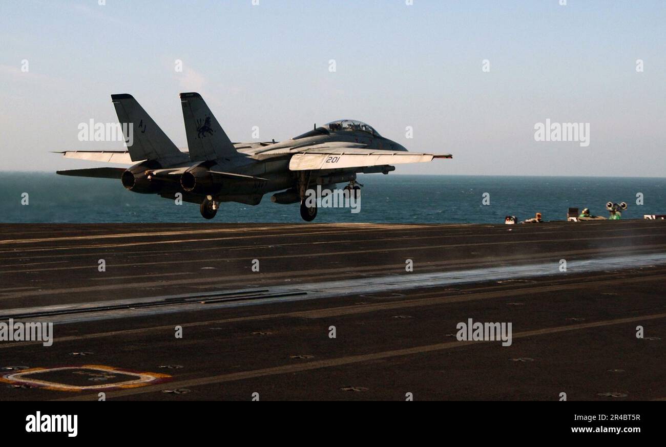 US Navy An F-14D Tomcat assigned to the Blacklions of Fighter Squadron ...