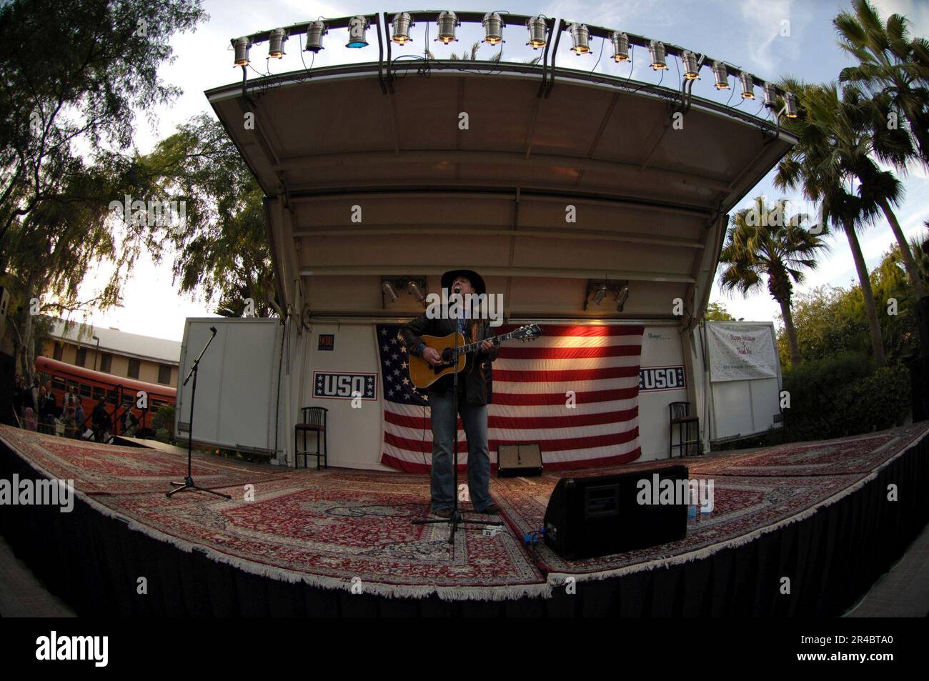 US Navy Country Music Singer Michael Peterson performs during a United ...