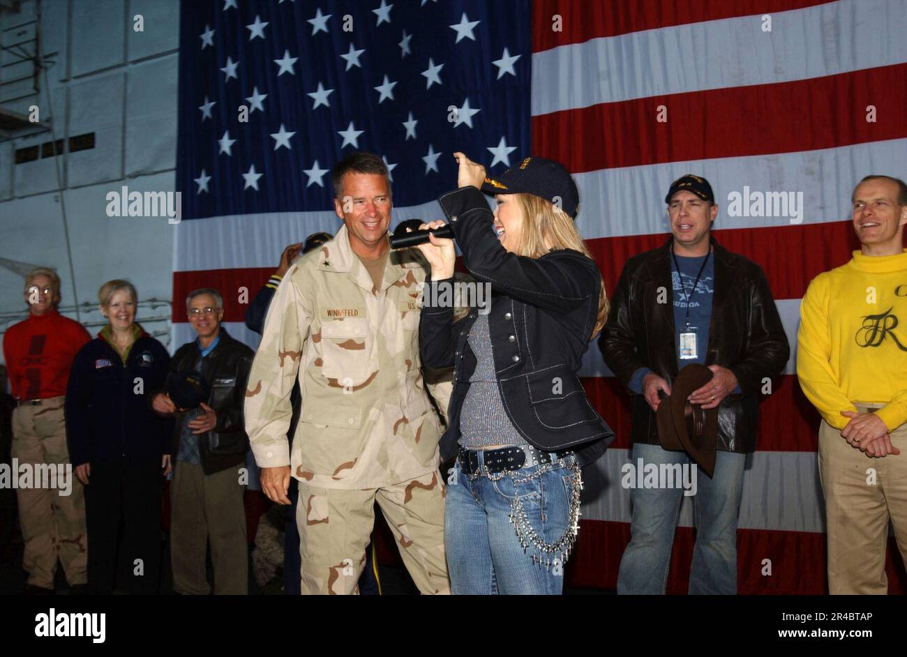US Navy Singer Diana DeGarmo performs for crewmembers Stock Photo - Alamy