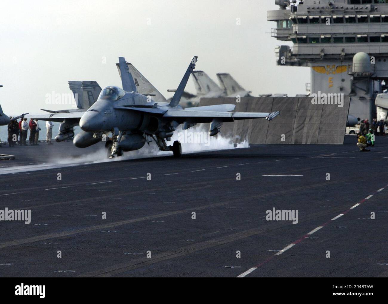 US Navy An F-A-18 Hornet assigned to the Valions of Strike Fighter ...