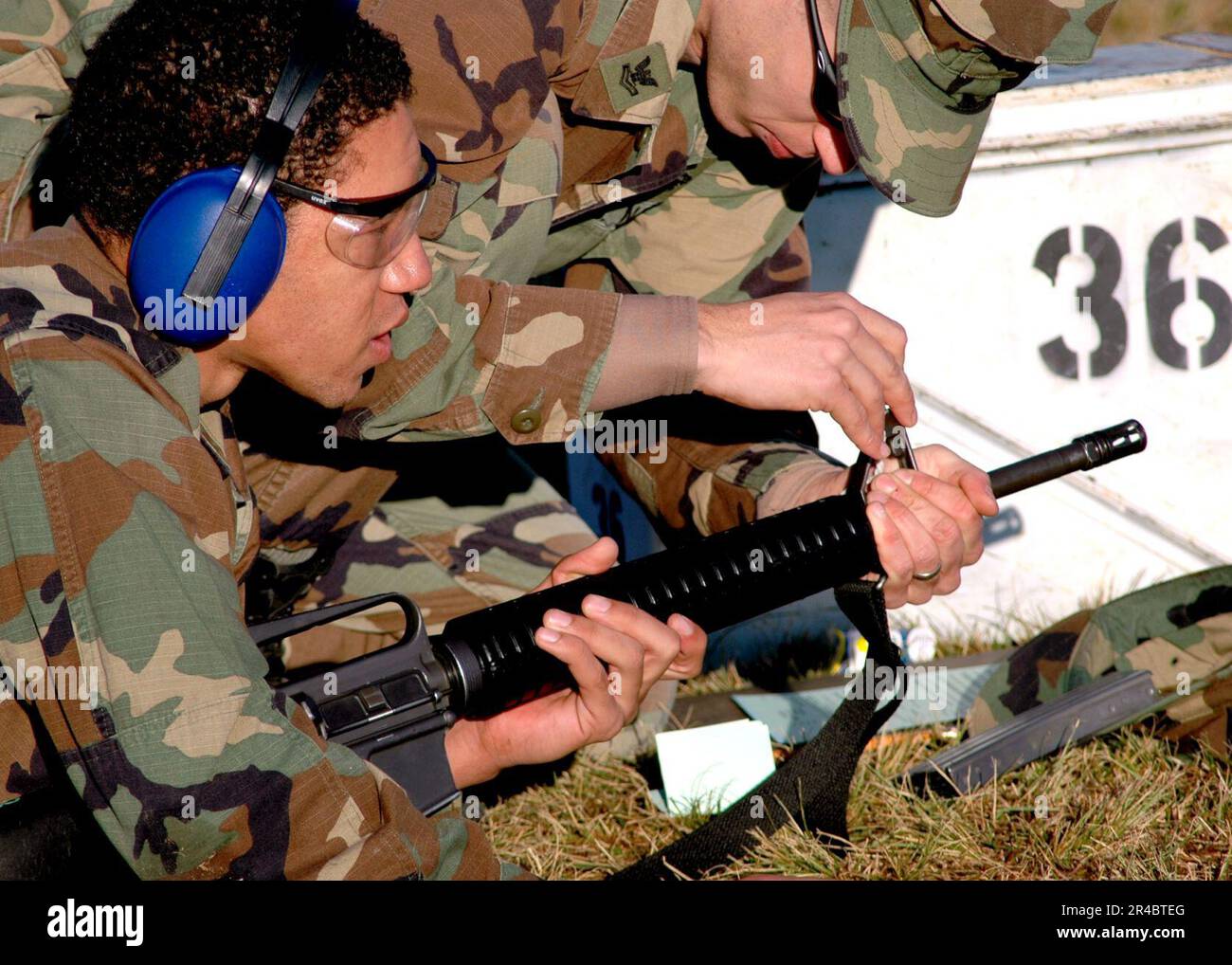 US Navy Engineering Aide 2nd Class assigned to Naval Mobile ...
