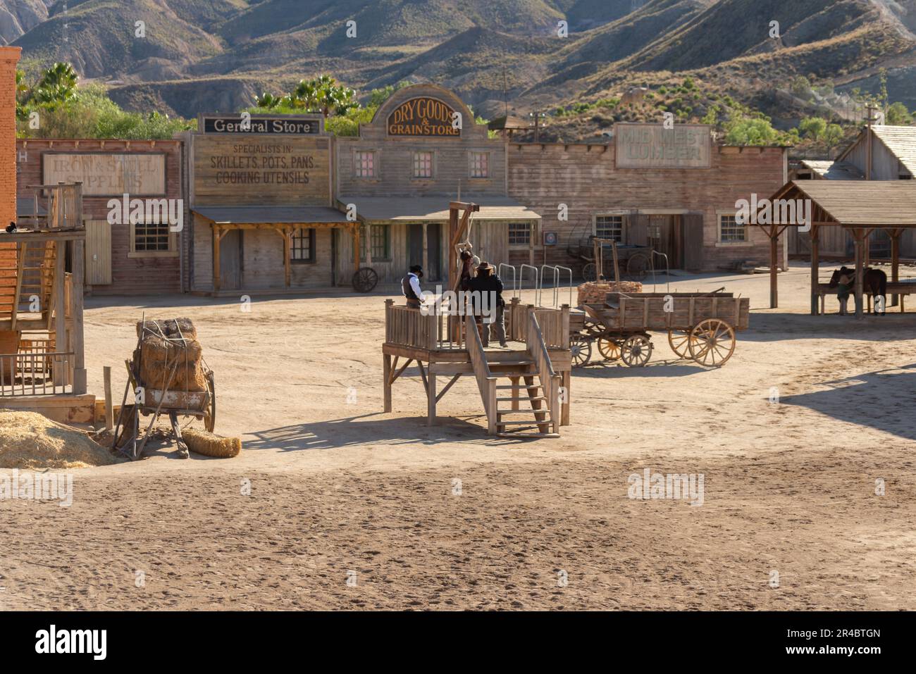 ALMERIA, SPAIN - 17 DECEMBER 2022 Dressed in distinctive Wild West ...