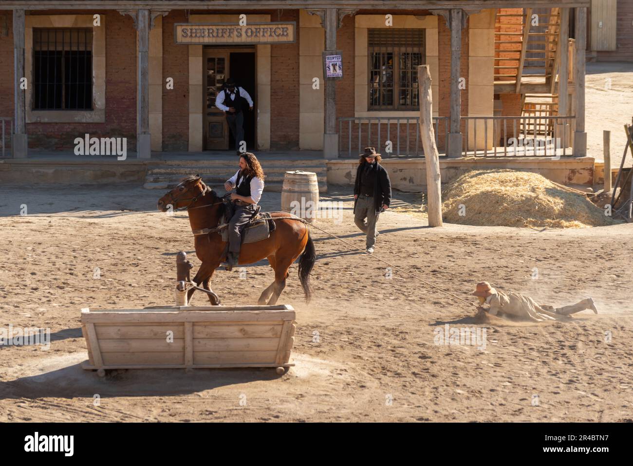 ALMERIA, SPAIN - 17 DECEMBER 2022 Dressed in distinctive Wild West ...