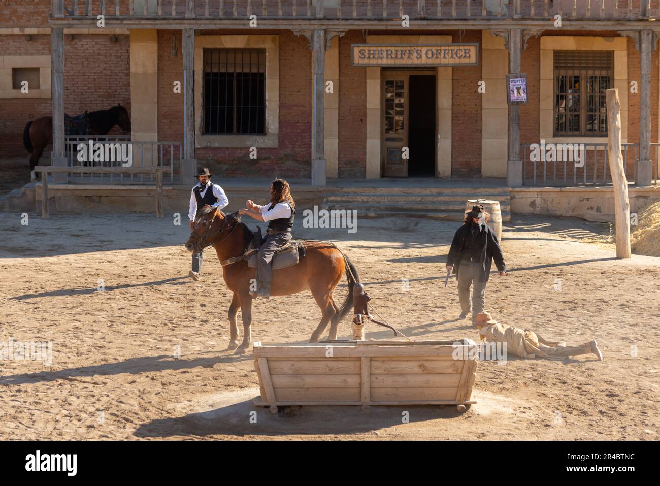 ALMERIA, SPAIN - 17 DECEMBER 2022 Dressed in distinctive Wild West ...