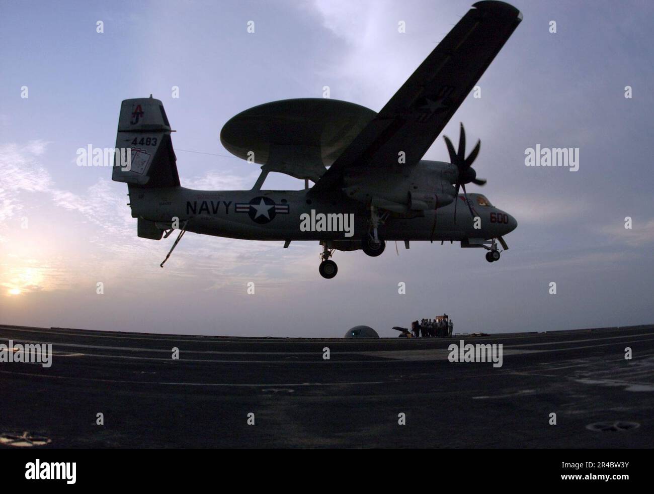 US Navy An E-2C Hawkeye assigned to the Bear Aces of Carrier Airborne ...