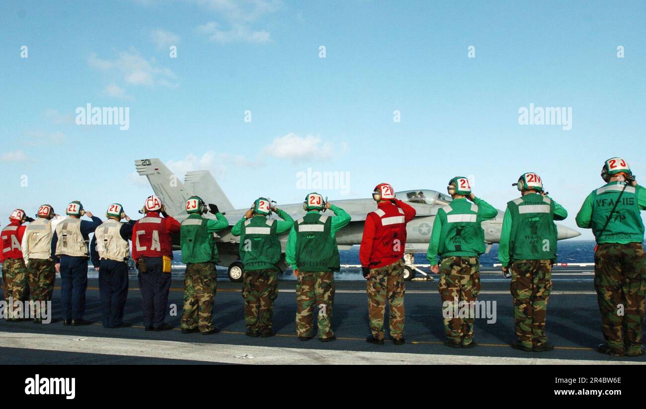 US Navy With one final salute from his crew, Strike Fighter Squadron ...