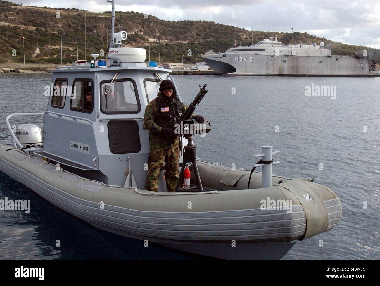 US Navy A Sailor assigned to a harbor patrol unit at the U.S. Naval ...