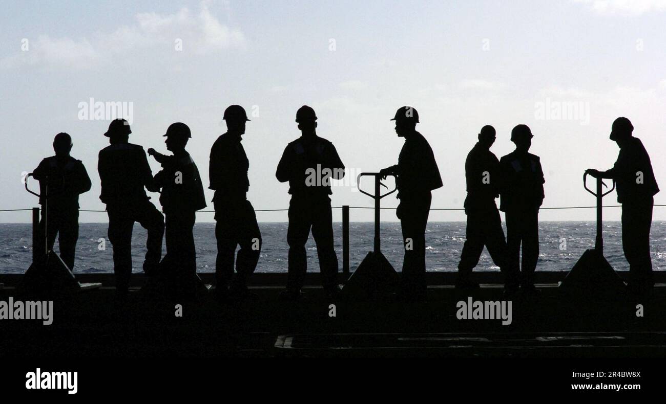 US Navy Sailors aboard the Nimitz-class aircraft carrier USS Ronald ...