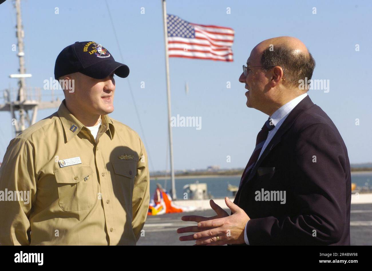 US Navy Lt. operations officer aboard the amphibious transport dock ...