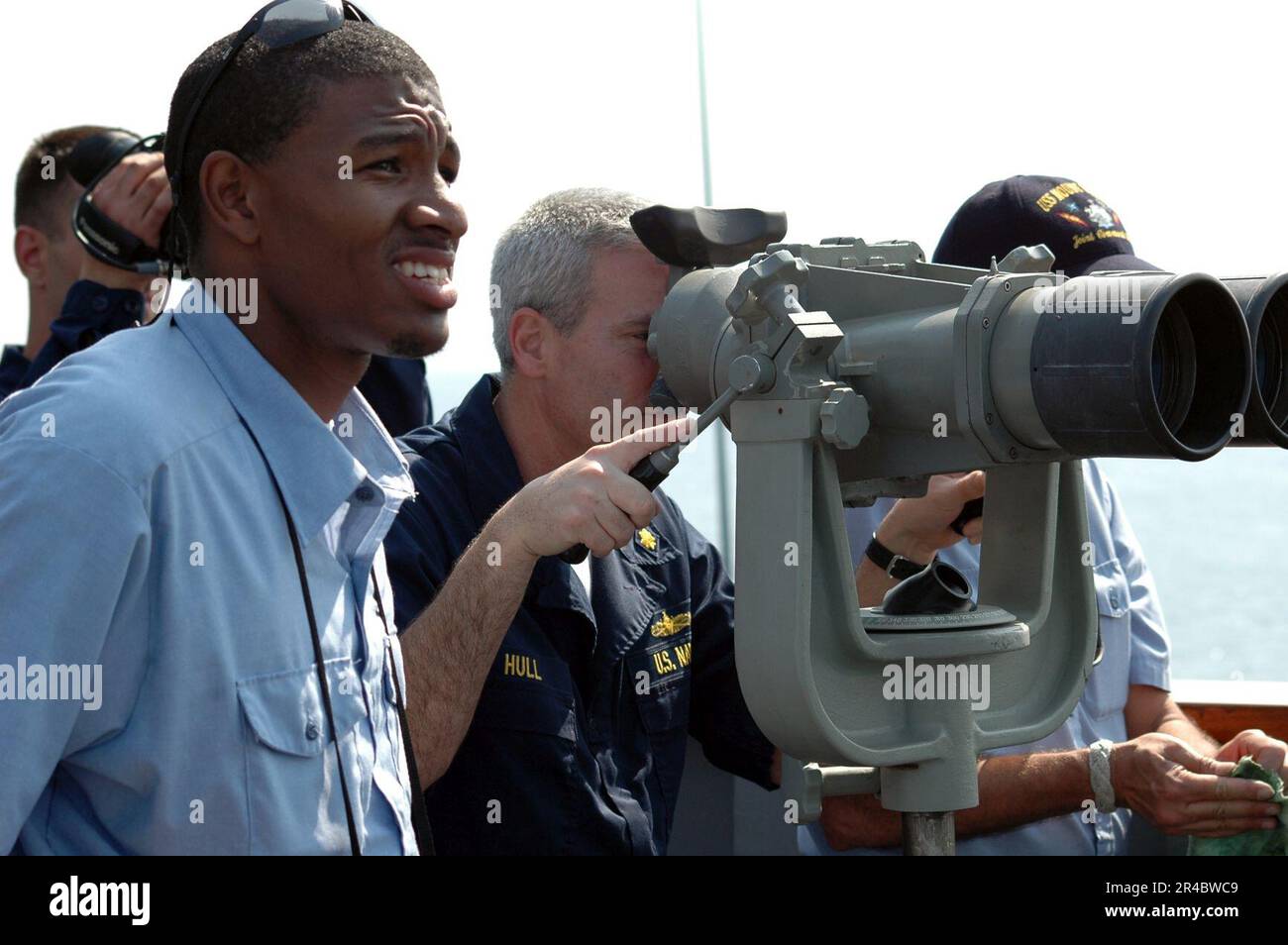 US Navy The Executive Officer of the command and control ship USS Mount ...