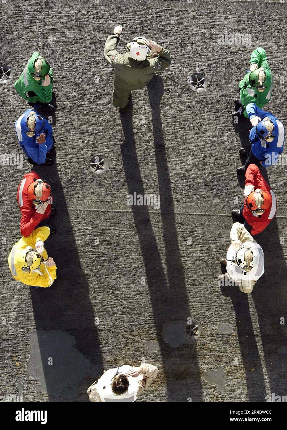 US Navy Sideboys salute as Commander, Strike Force Training Pacific ...