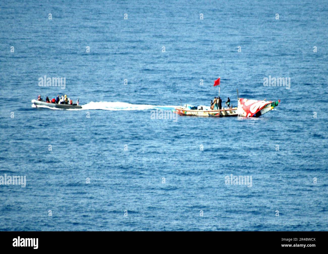 US Navy A rigid hull inflatable boat (RHIB) from the frigate USS Carr ...