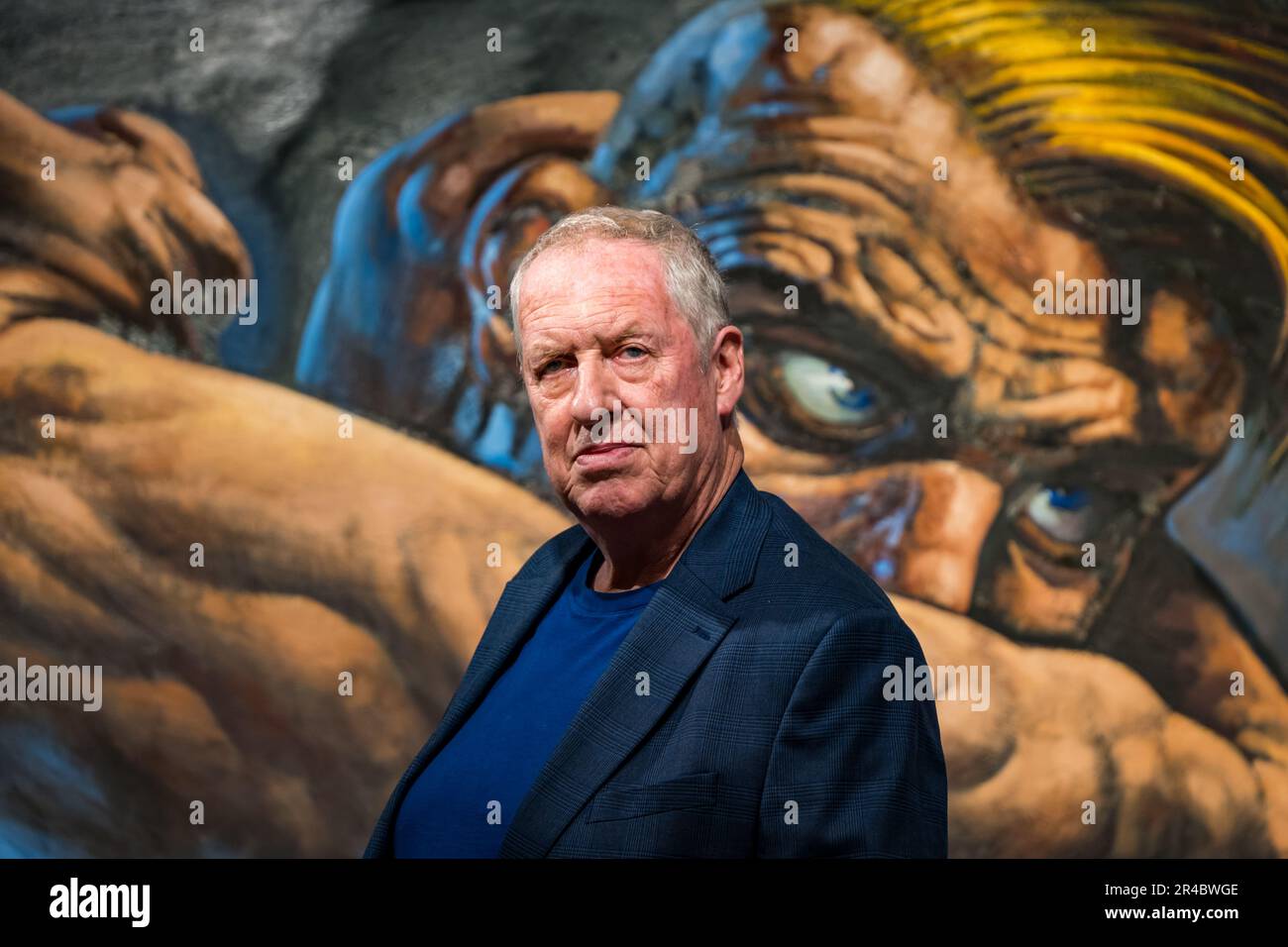 Scottish artist Peter Howson with a painting at When the Apple Ripens ...