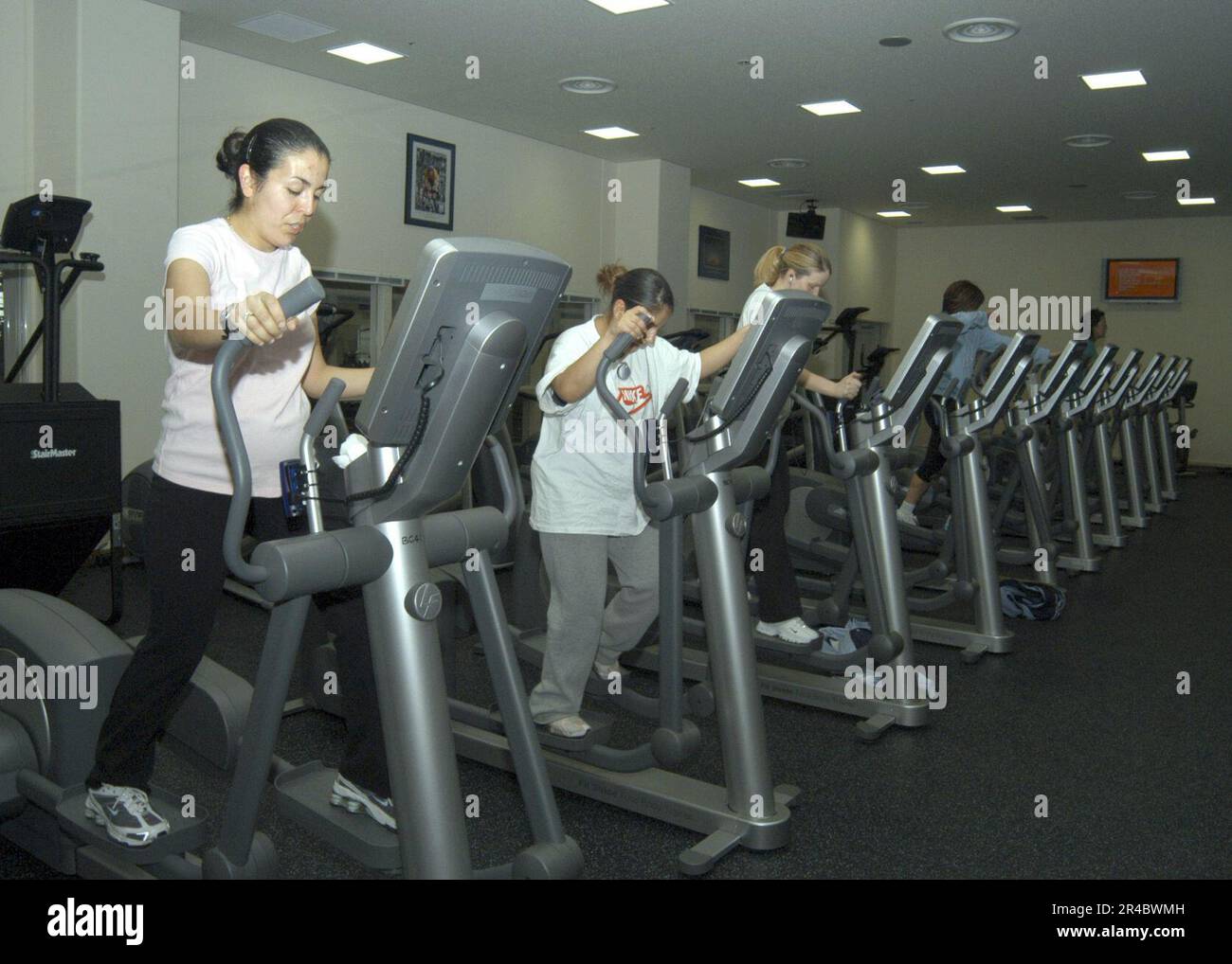 US Navy Hospital Corpsman 3rd Class gets in a workout with other ...