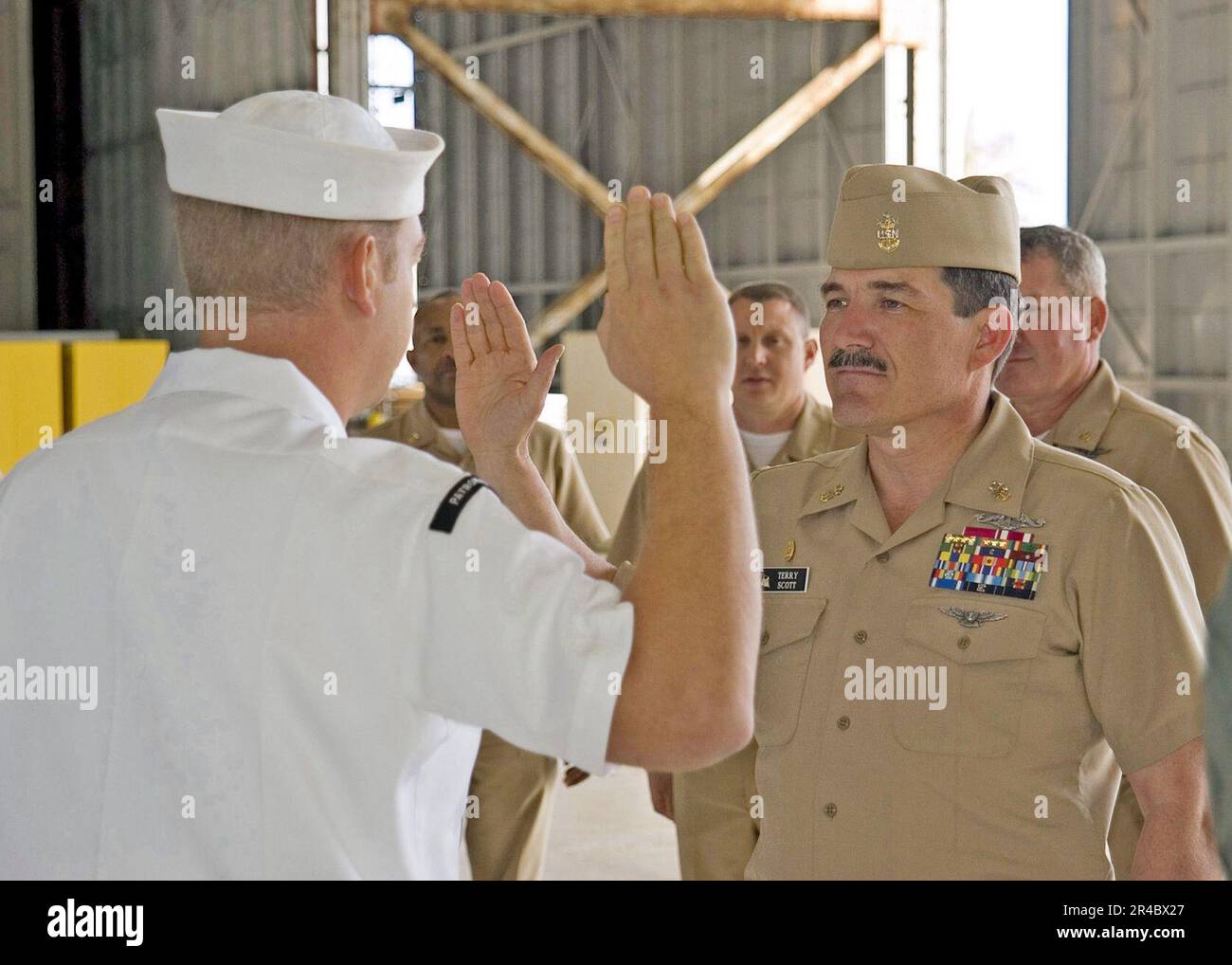 US Navy Master Chief Petty Officer of the Navy (MCPON) Terry Scott re ...